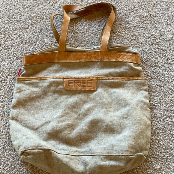 BREE | Bags | Bree Natural Leather Linen Bag Vintage Made In Germany ...